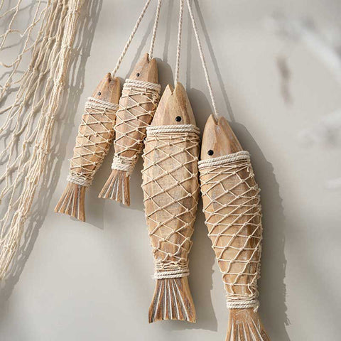 4 Pack Handmade Wooden Nautical Fish Decorations | Yedwo Design – YEDWO