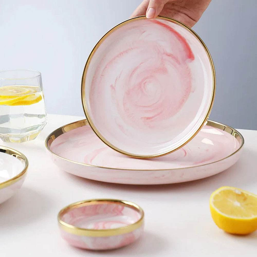 Catalina Pink Marble Luxury Dinnerware Set | Yedwo Design – YEDWO
