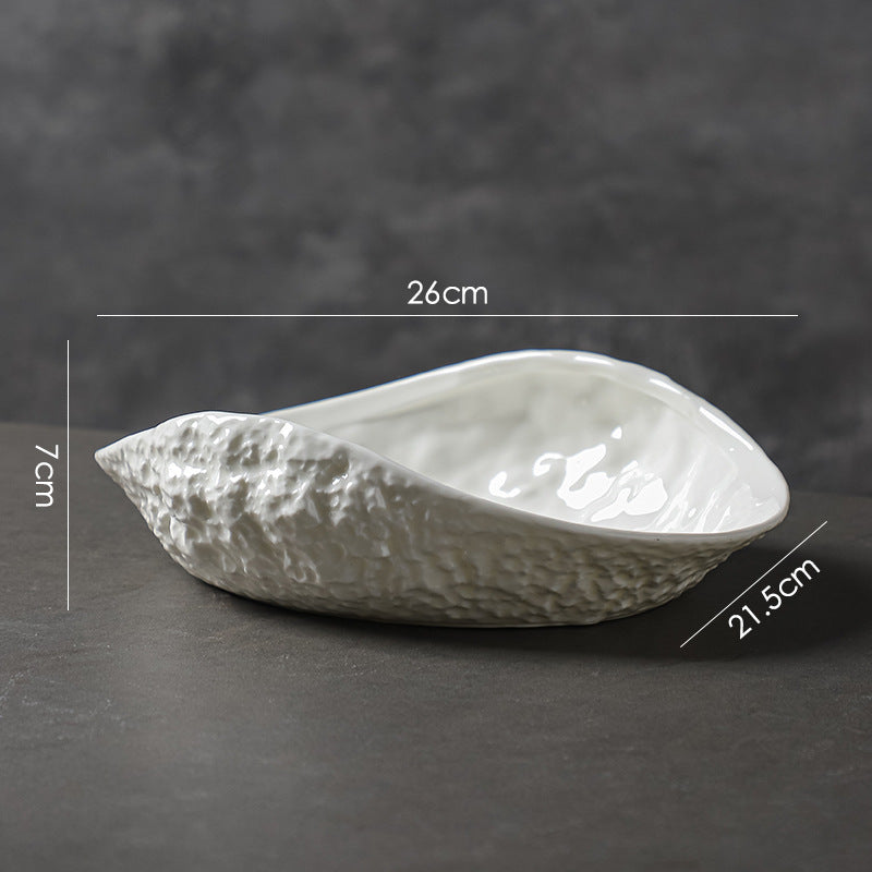 Creative Asymmetric Rock Texture Ceramic Dish | Yedwo Design – YEDWO