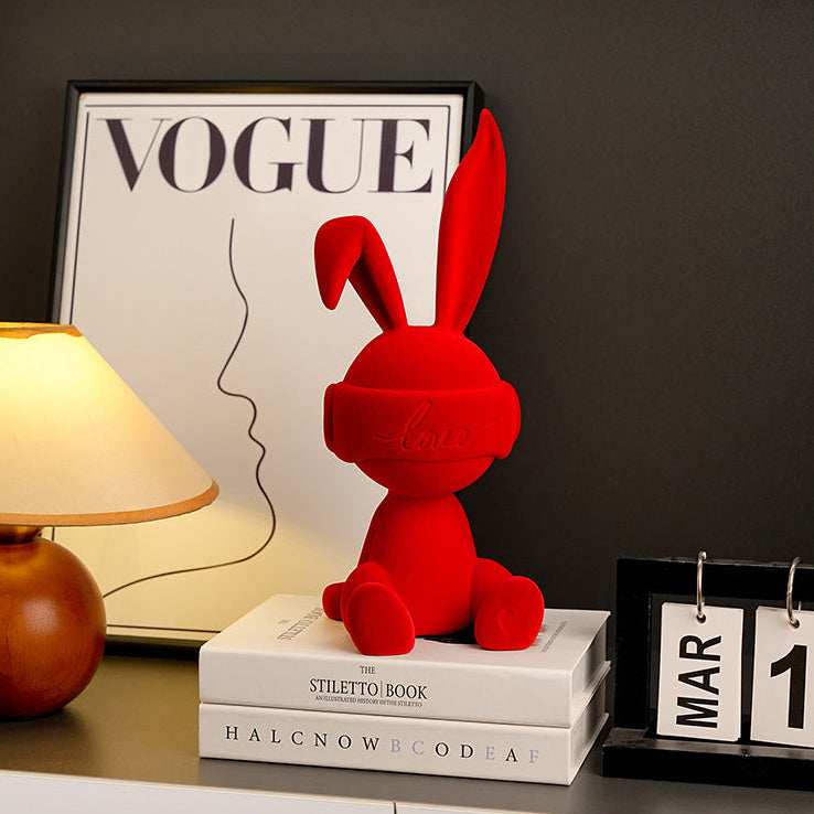 Flocked Love Bunny Seated Sculpture | Yedwo Design – YEDWO