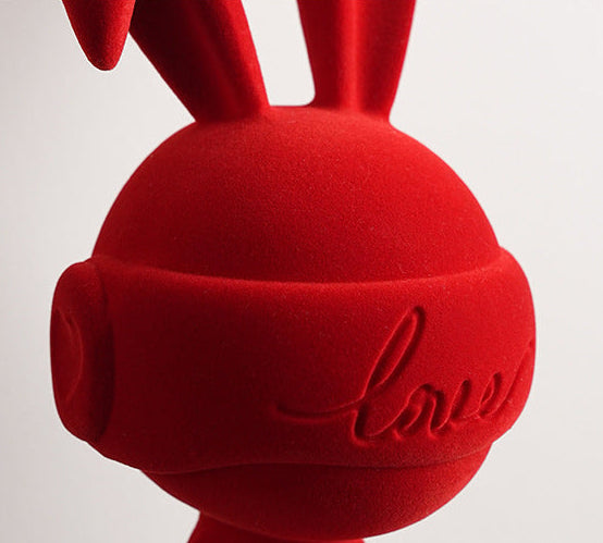 Flocked Love Bunny Seated Sculpture | Yedwo Design – YEDWO