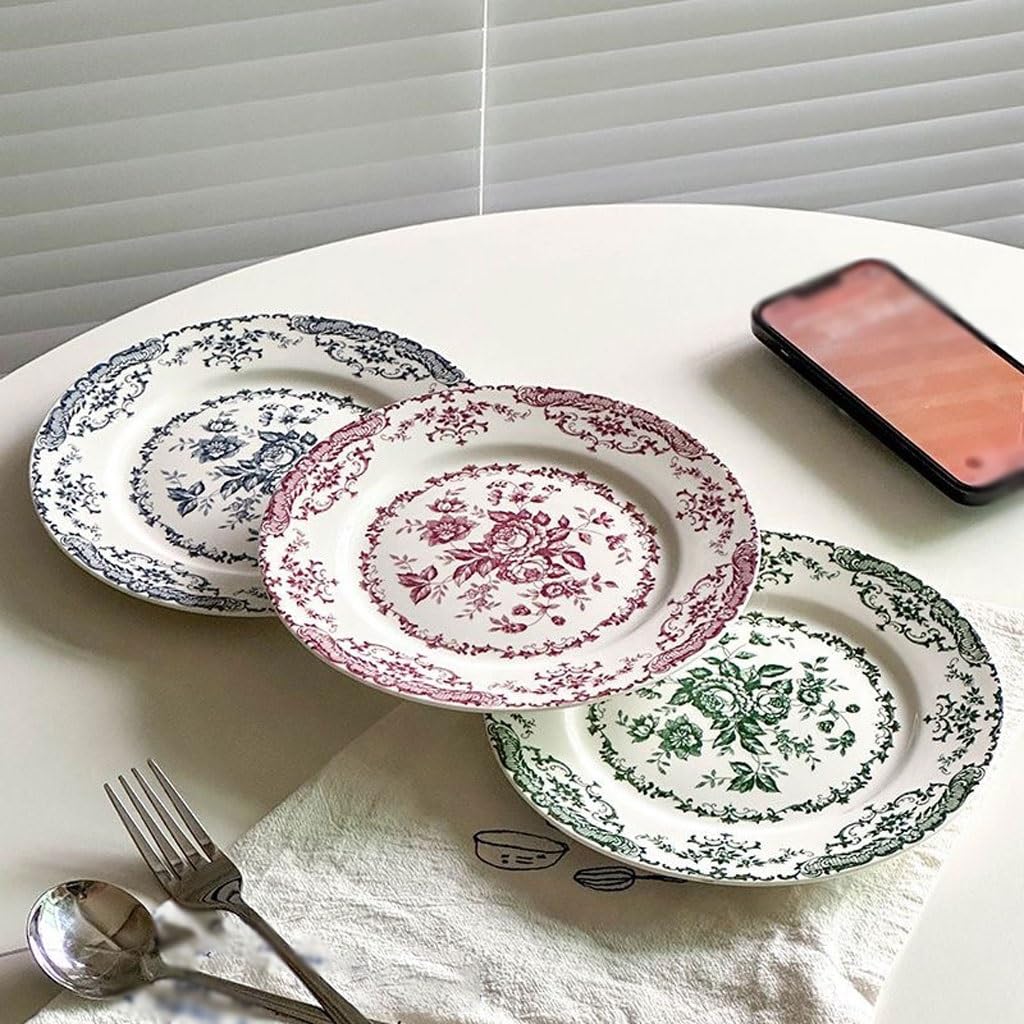 French Vintage Rose Ceramic Dinner Plates | Yedwo Design – YEDWO