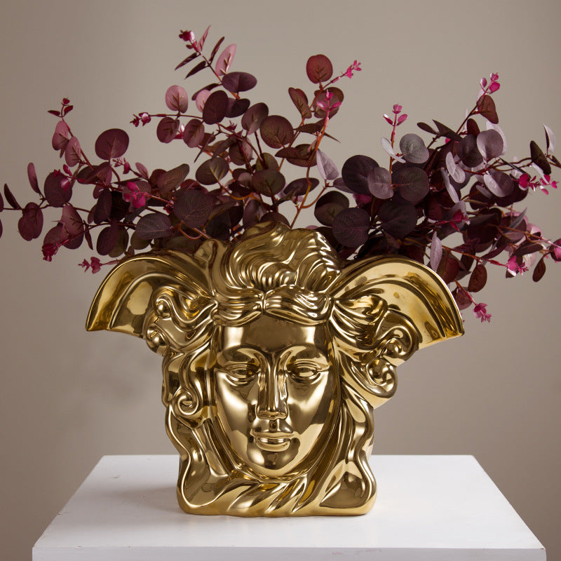 Luxury European Electroplating Golden Ceramic Vase | Yedwo – YEDWO