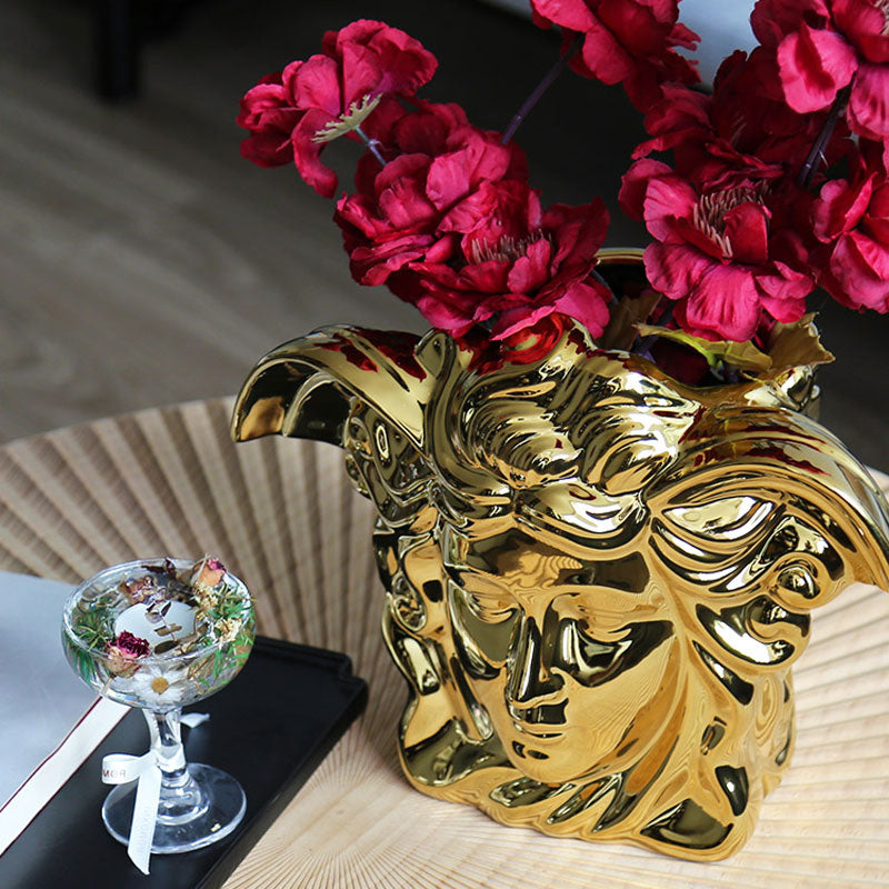 Luxury European Electroplating Golden Ceramic Vase | Yedwo – YEDWO