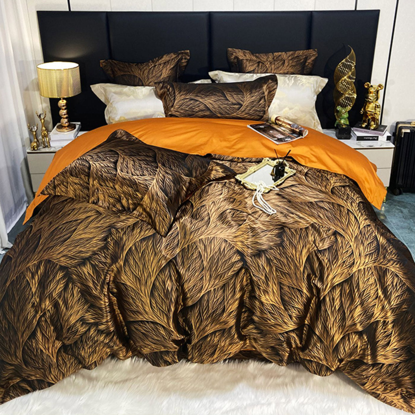 Luxury Black Satin Royal Palace Bedding Set | Dreamscape – YEDWO