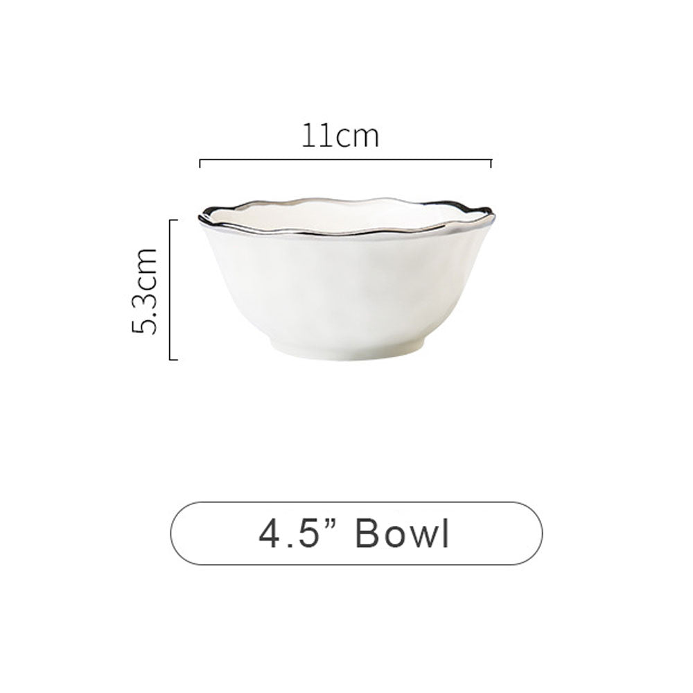Luxury Silver Rim White Porcelain Dinnerware Sets | Yedwo Design – YEDWO