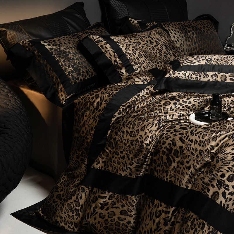 Luxury Soft Egyptian Cotton Leopard Print Bedding Set | Yedwo – YEDWO
