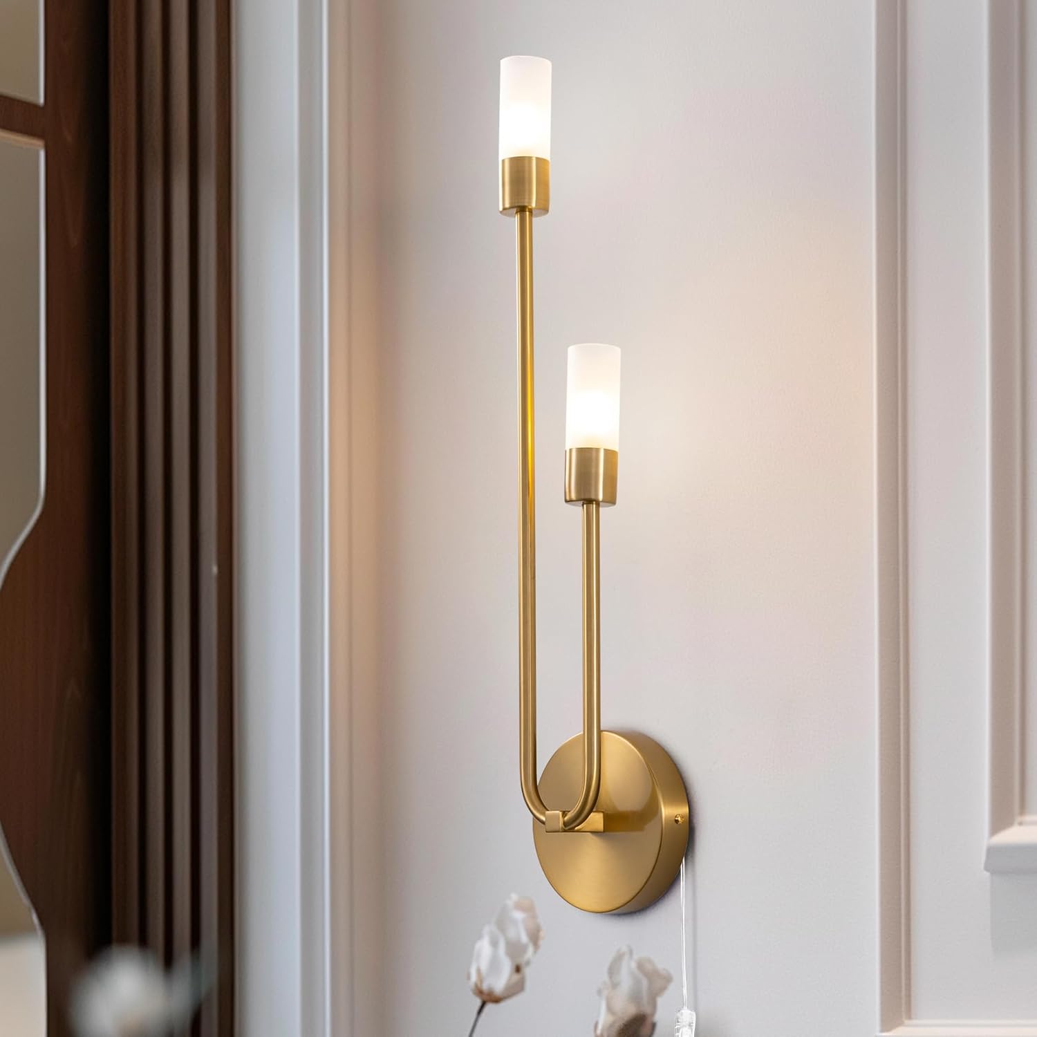 Meza Gold 2-Light Fixture Wall Sconce Lamp | Yedwo – YEDWO