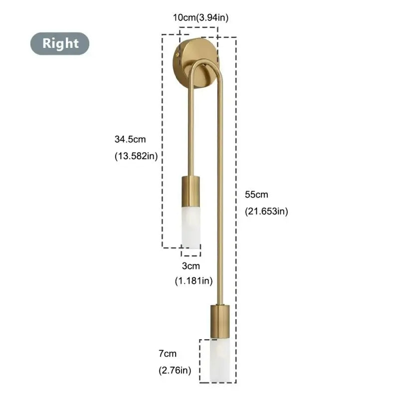 Meza Gold 2-Light Fixture Wall Sconce Lamp | Yedwo – YEDWO