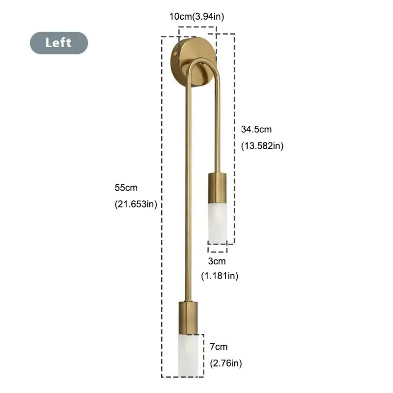 Meza Gold 2-Light Fixture Wall Sconce Lamp | Yedwo – YEDWO