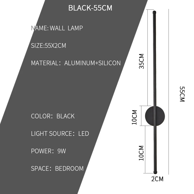 Modern Black LED Linear Wall Light | Yedwo – YEDWO