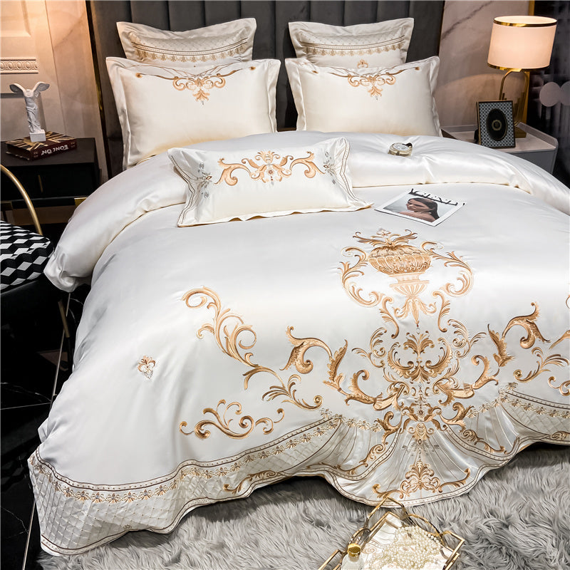 OZMUNDO Egyptian Cotton Embroidered Bedding Set | Yedwo Home – YEDWO