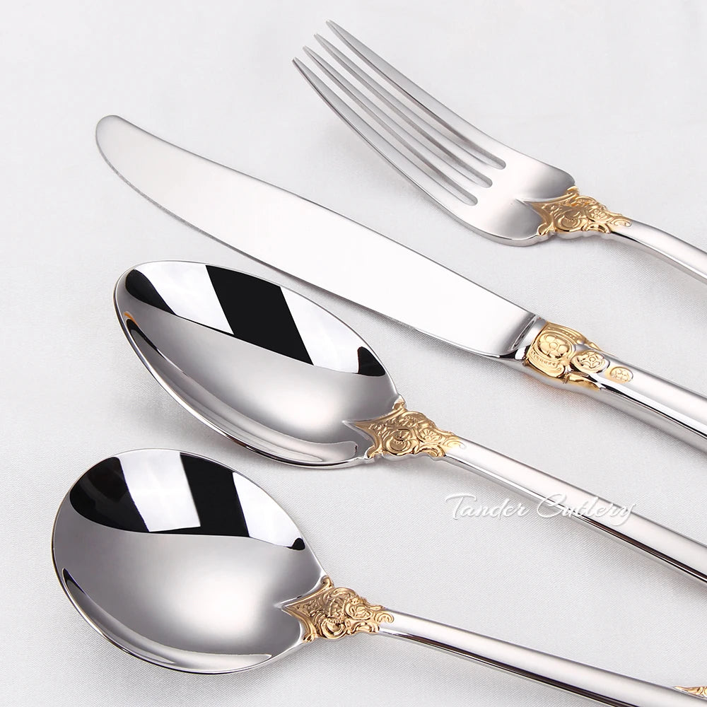 Orla Gold&Silver Luxury Plated Cutlery Set | Yedwo Design – YEDWO